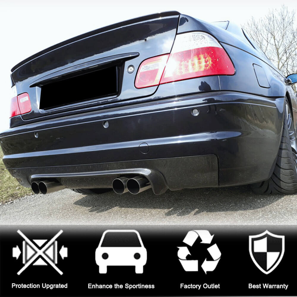 BMW E46 M3 Carbon Fiber Rear Diffuser Valance Lip | Exterior Retrofit ...