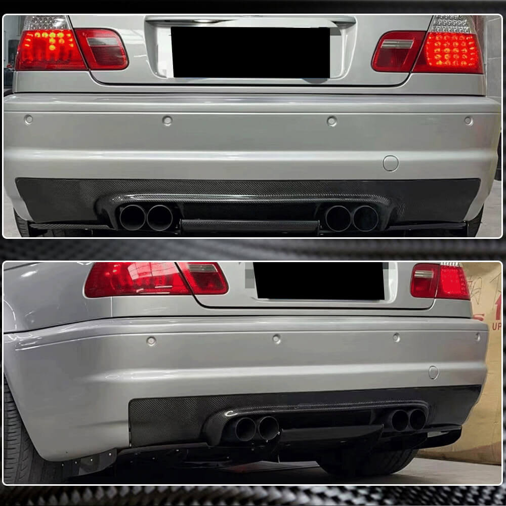 BMW E46 M3 Carbon Fiber Rear Diffuser Valance Lip | Exterior Retrofit ...