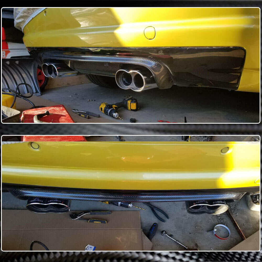 BMW E46 M3 Half Carbon Fiber Rear Diffuser Valance Lip | Exterior Mods