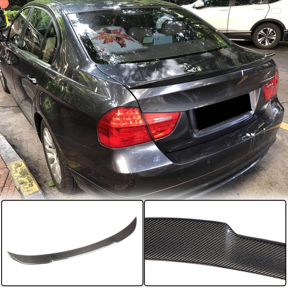 BMW 3 Series E90 328i 330i M3 Carbon Fiber Rear Trunk Spoiler Wing Lip ...