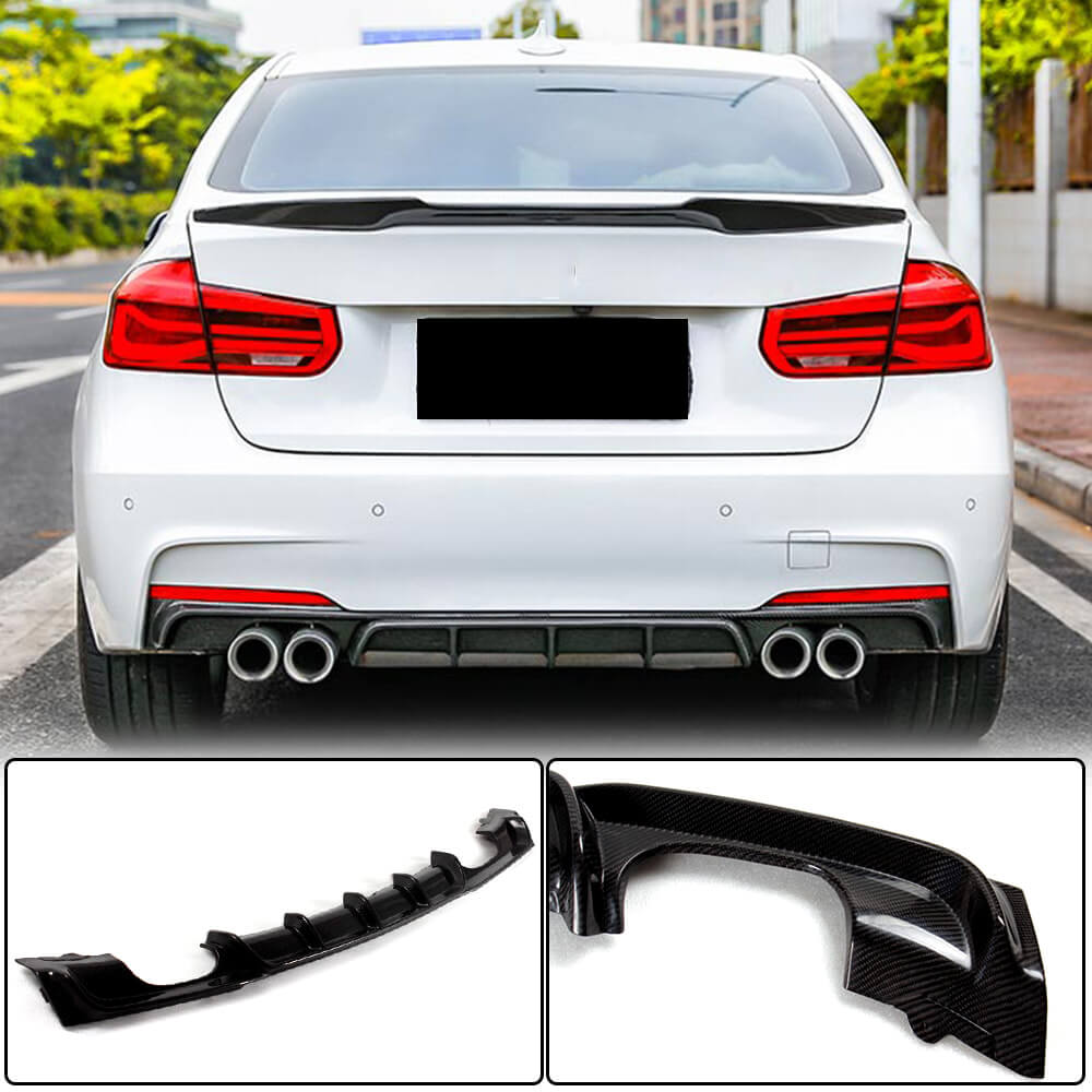 BMW F30 M Sport Carbon Fiber Rear Diffuser Lip | Exterior Accessories – Ahacarbon