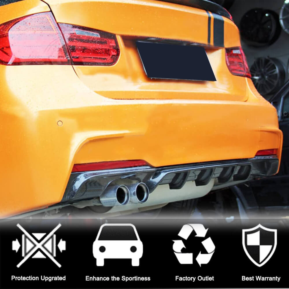 BMW F30 340i M Sport Carbon Fiber Rear Bumper Diffuser | Exterior Mods