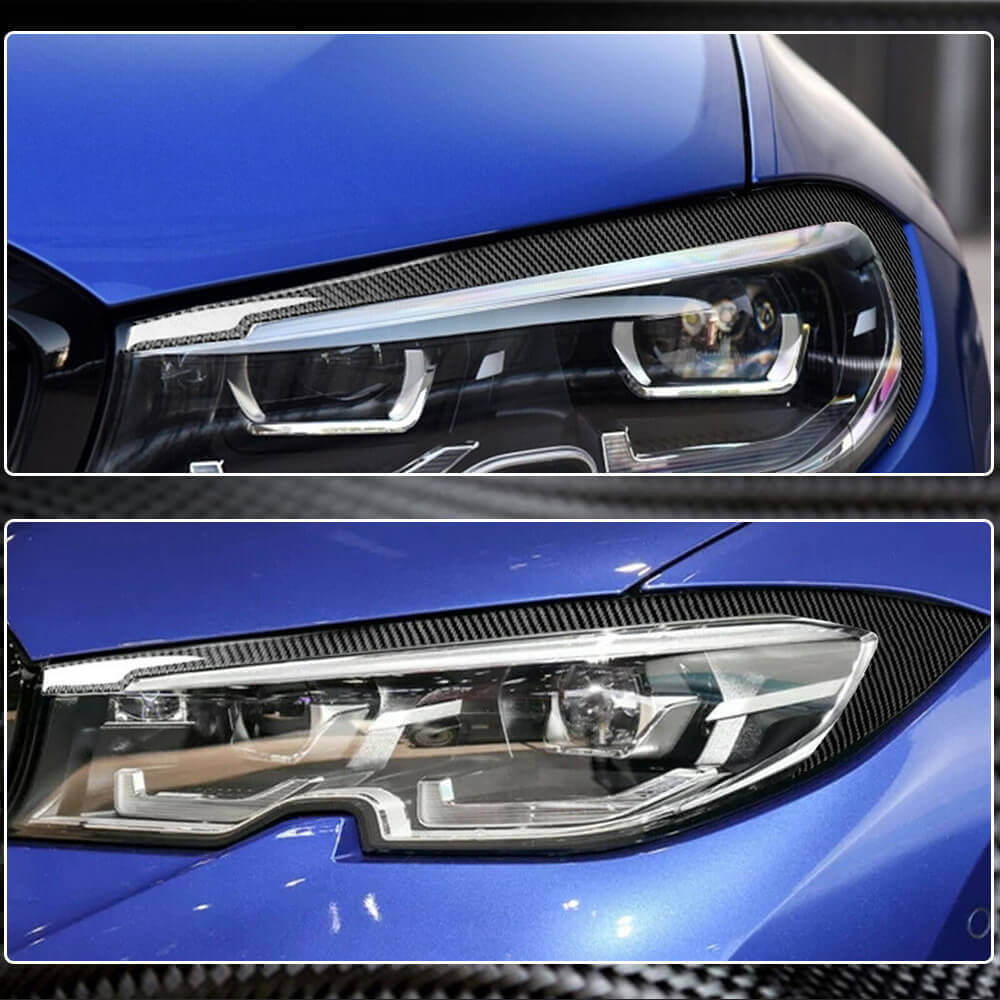 BMW 3 Series G20 Dry Carbon Fiber Headlight Eyebrows | Exterior Mods