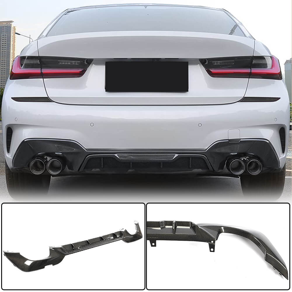 BMW 3 Series G20 330i M Sport Carbon Fiber/FRP Rear Bumper Diffuser Lip