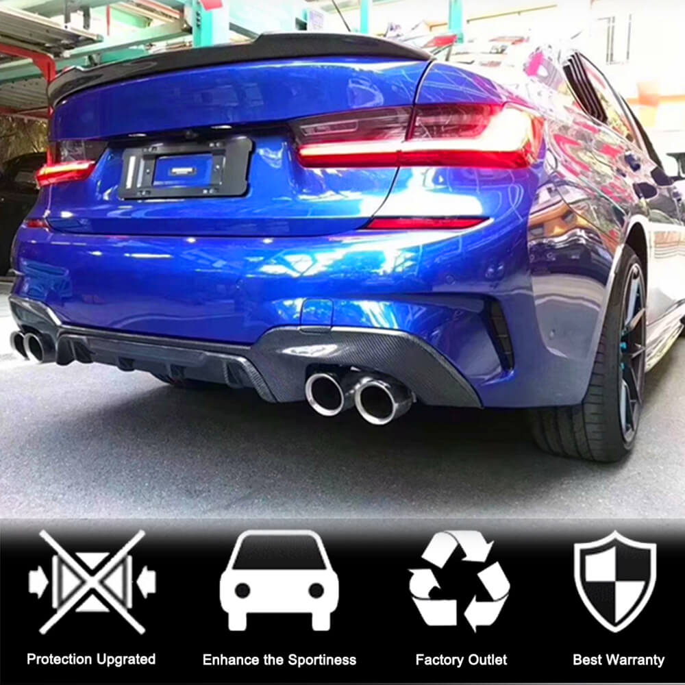 BMW G20 320i 330i M Sport Carbon Fiber Rear Diffuser | Exterior Mods