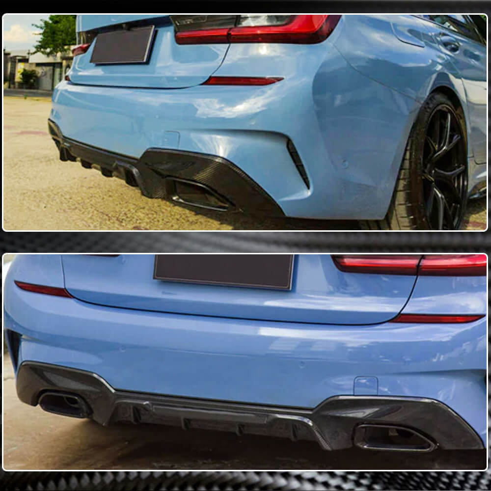 BMW G20 M340i Carbon Fiber Diffuser | MPeformance Rear Bumper Lip ...