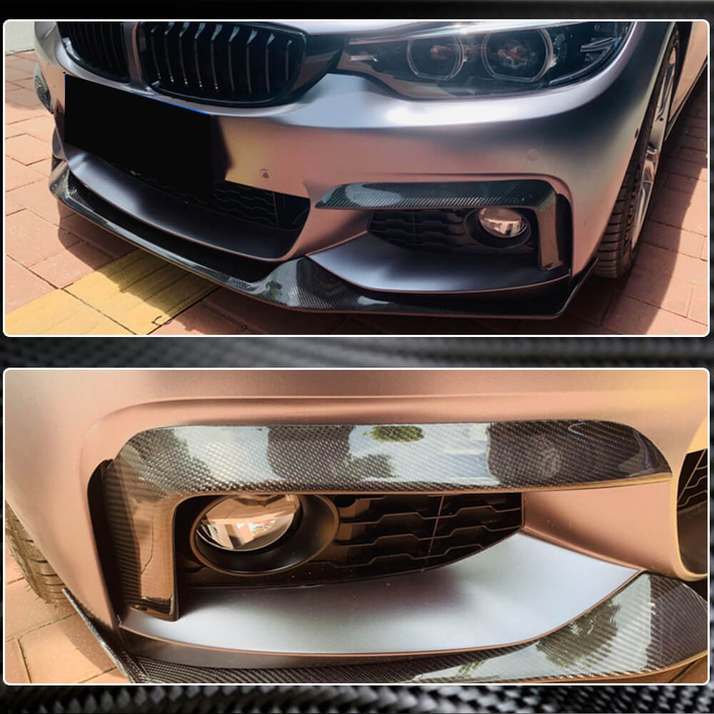 BMW F32 F33 F36 Carbon Fiber Fog Light Canard Air Fender Vent Splitter