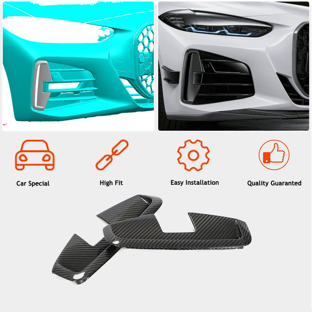 BMW G22 G23 M440i Carbon Fiber Front Bumper Air Scoop Fender Vents