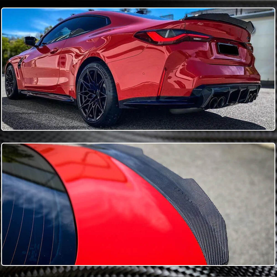 BMW G22 M440i G82 M4 Carbon Fiber Rear Spoiler & Trunk Boot Wing Lip ...