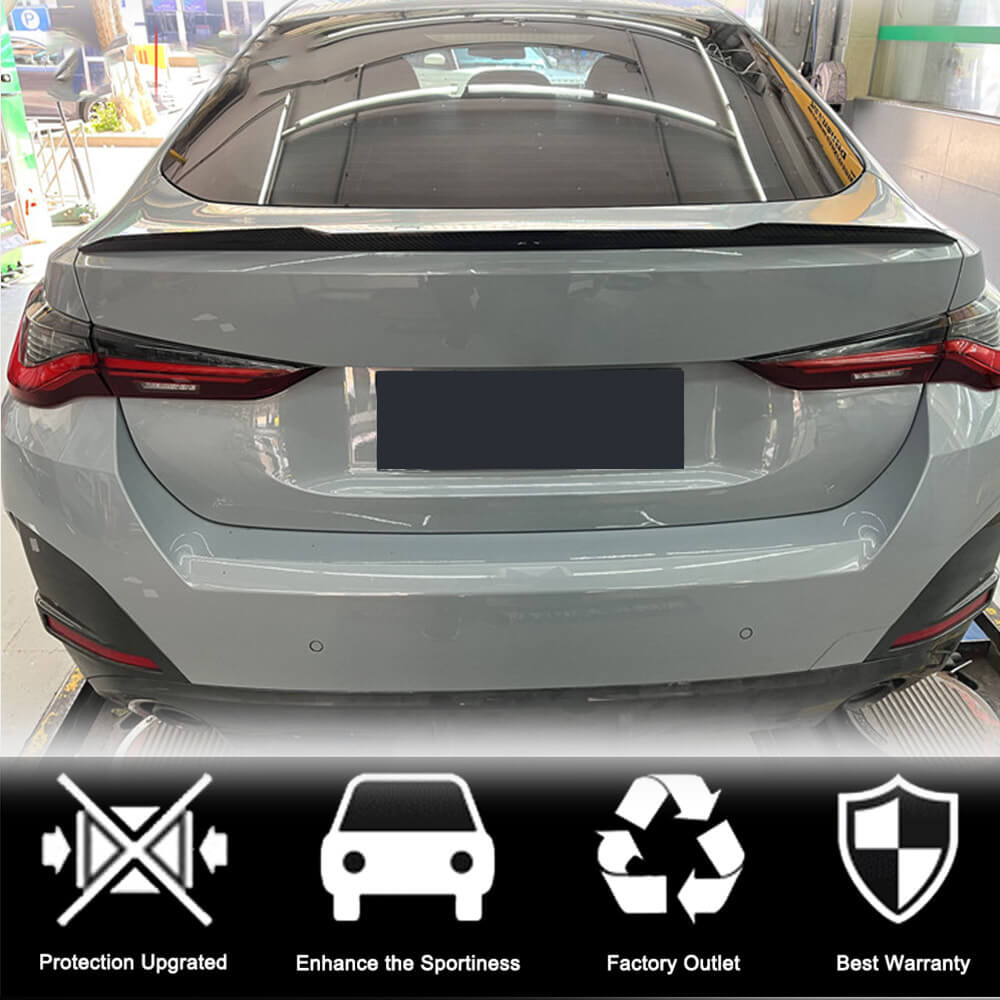 BMW 4 Series G26 i4 Carbon Fiber Trunk Boot Spoiler & Rear Wing Lip ...