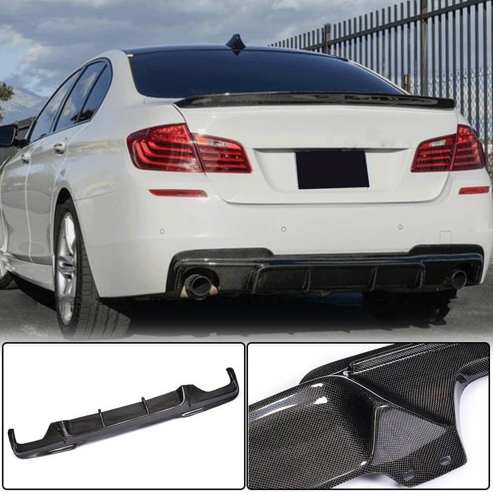 BMW F10 520i 530i 535i 550i M Sport Carbon Fiber Rear Diffuser Lip