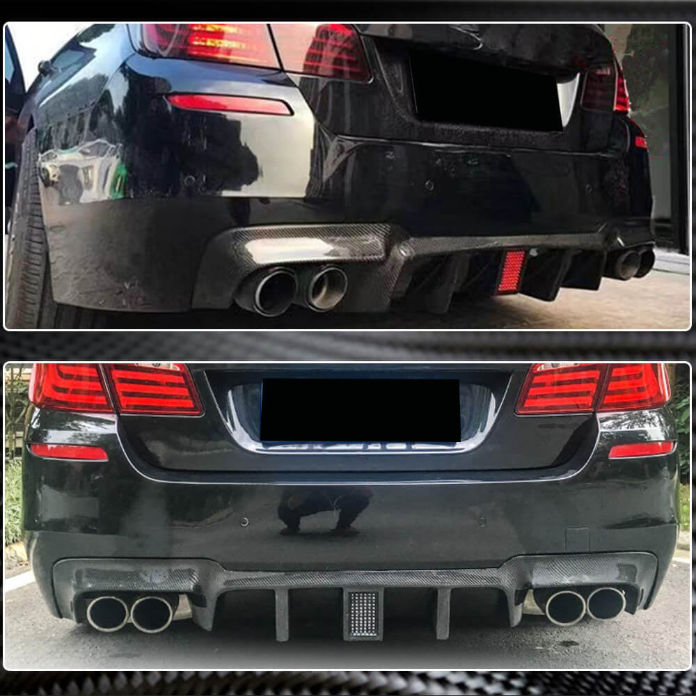 BMW F10 520i 530i 535i 550i M Sport Carbon Fiber Rear Diffuser Lip
