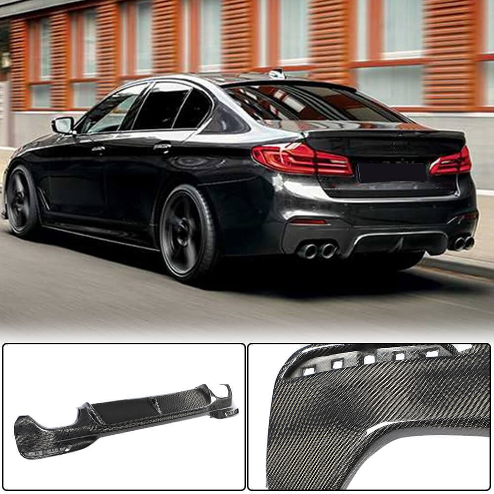 BMW G30 540i M550i Carbon Fiber Rear Bumper Diffuser | Exterior Mods