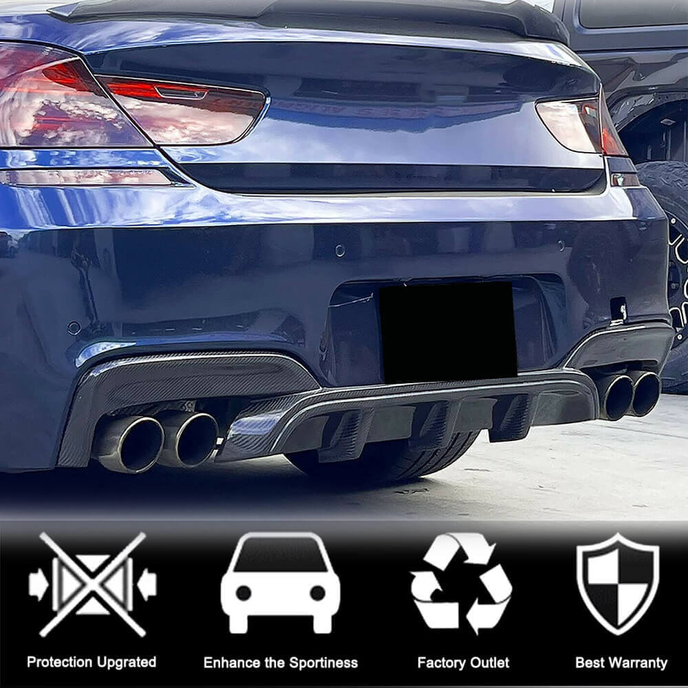 BMW F06 F12 F13 640i 650i M6 Carbon Fiber Rear Bumper Diffuser Lip ...