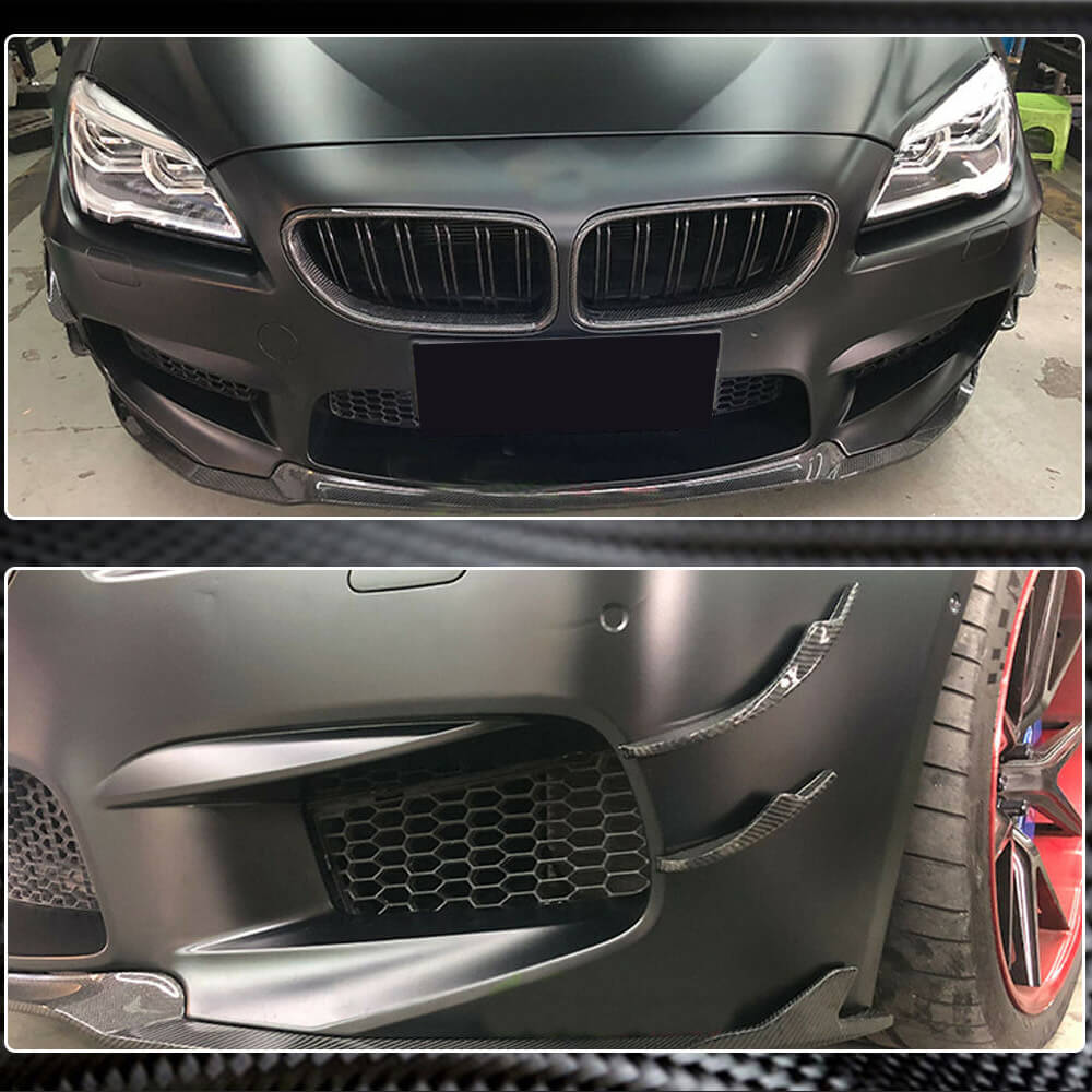 BMW F06 F12 F13 M6 Dry Carbon Fiber Front Bumper Air Vent Aero Fins