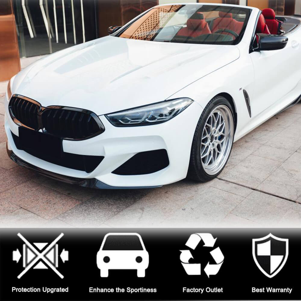 BMW G14 G15 G16 840i M850i Dry Carbon Fiber Front Bumper Lip Spoiler