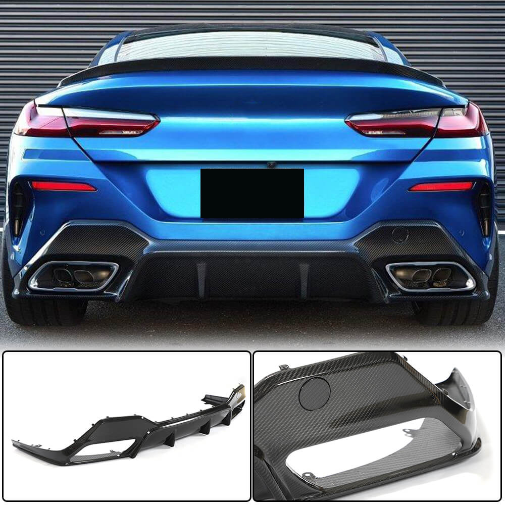 BMW 8 Series G14/G15 M850i Dry Carbon Fiber Rear Diffuser Valance Lip