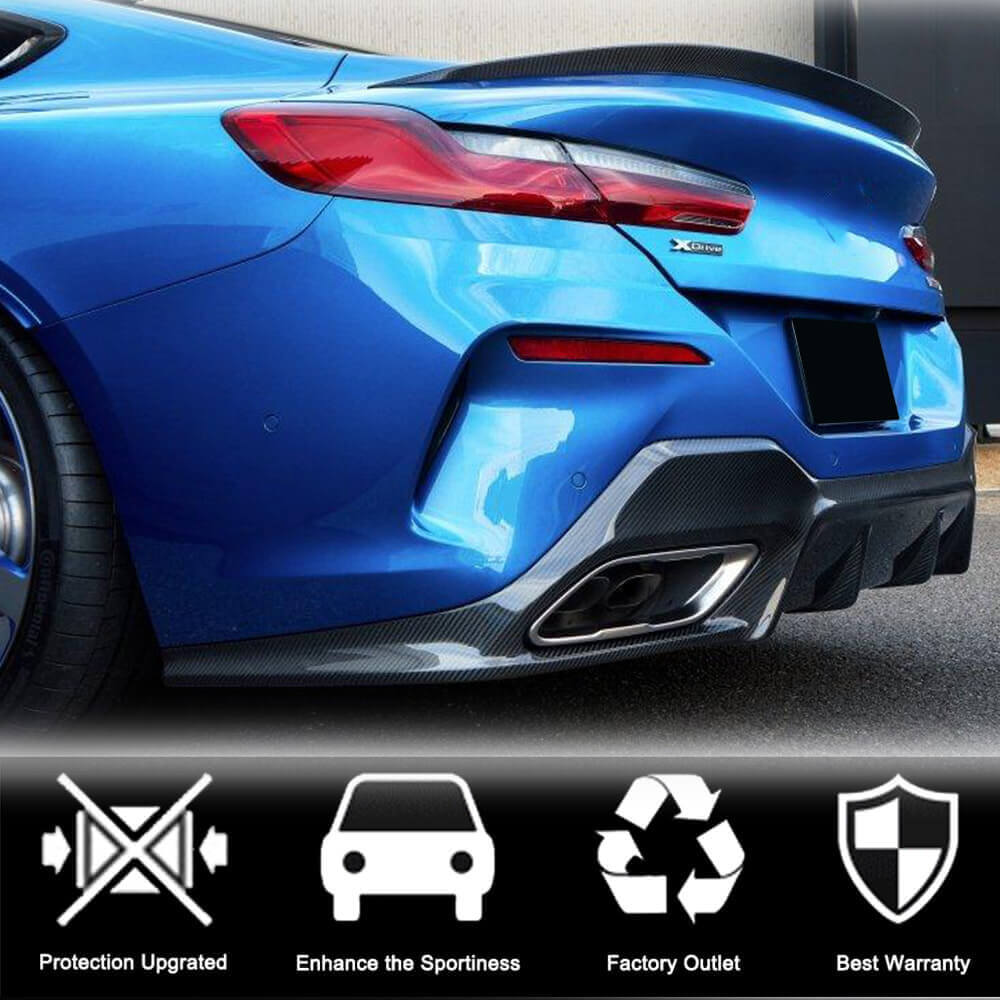 BMW 8 Series G14/G15 M850i Dry Carbon Fiber Rear Diffuser Valance Lip