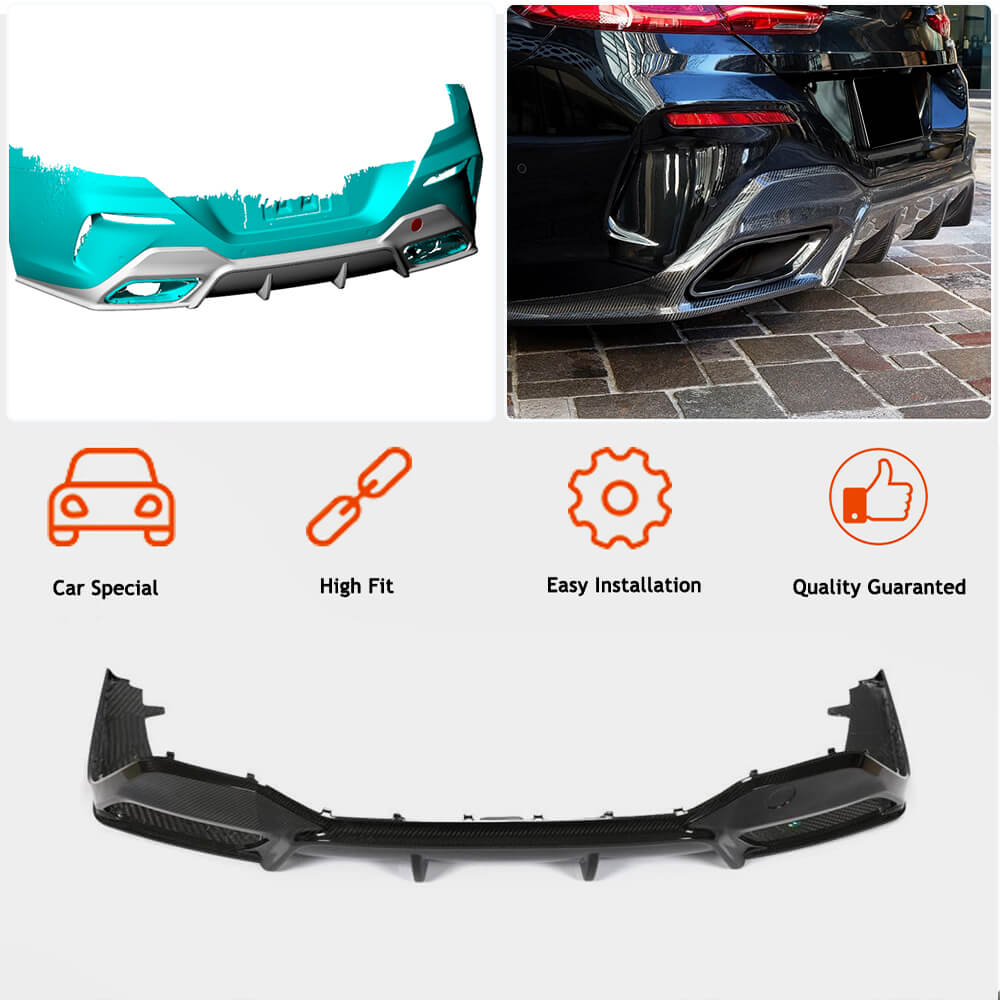 BMW G16 840i Dry Carbon Fiber Rear Bumper Diffuser Lip | Exterior Mods