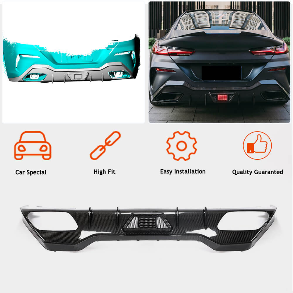 BMW G16 M850i Dry Carbon Fiber Rear Bumper Diffuser | Exterior Mods