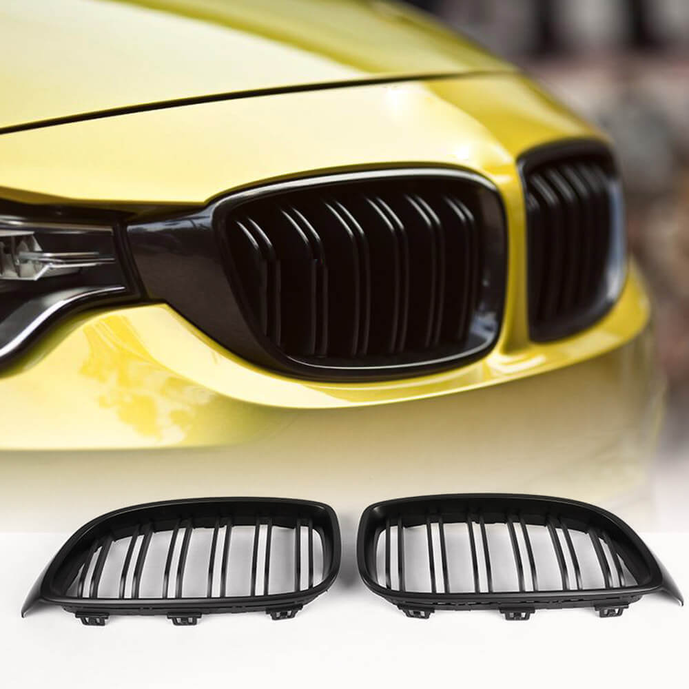 BMW F32 F33 F36 M3 M4 Matte Black Front Kidney Grille | Exterior Mods