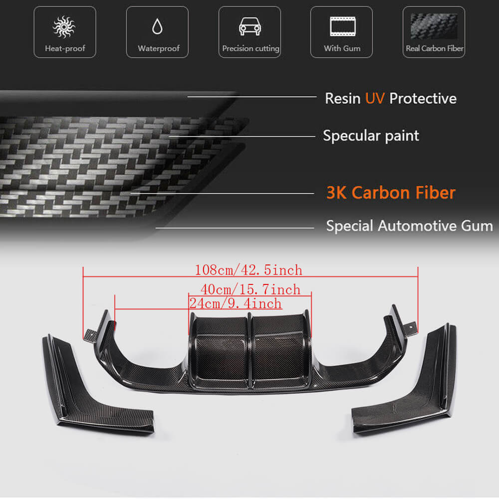 BMW F80 M3 F82 M4 Carbon Fiber Rear Bumper Diffuser Lip | Upgrade your ...