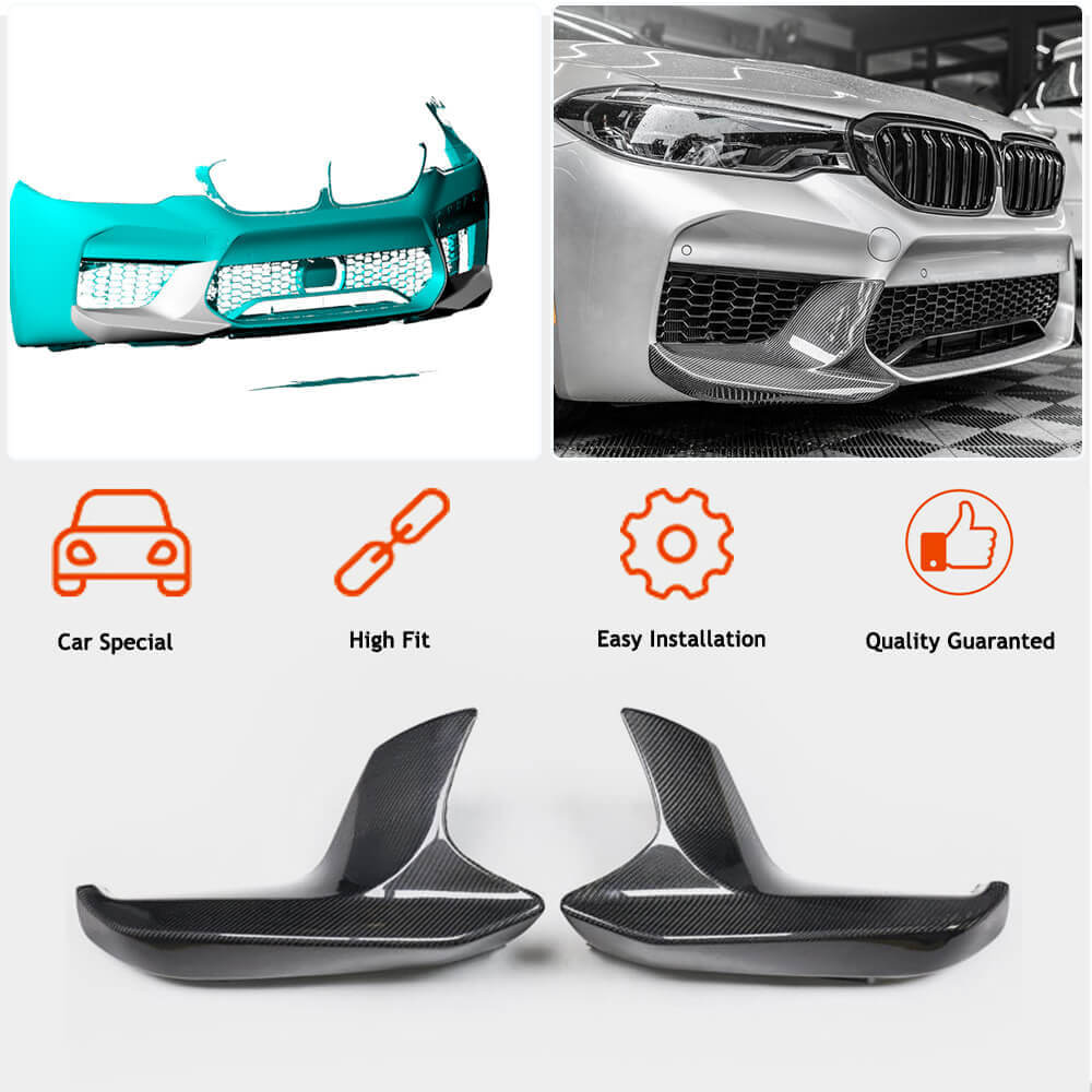 BMW F90 M5 M Performance Carbon Fiber Front Bumper Canard Splitters ...