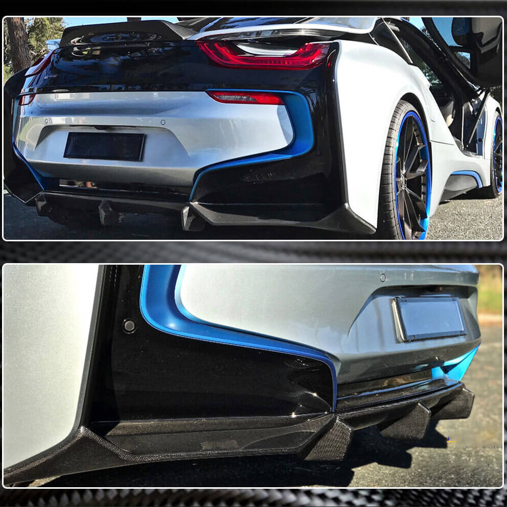 BMW I8 Dry Carbon Fiber Rear Bumper Diffuser Lip | Exterior Mods