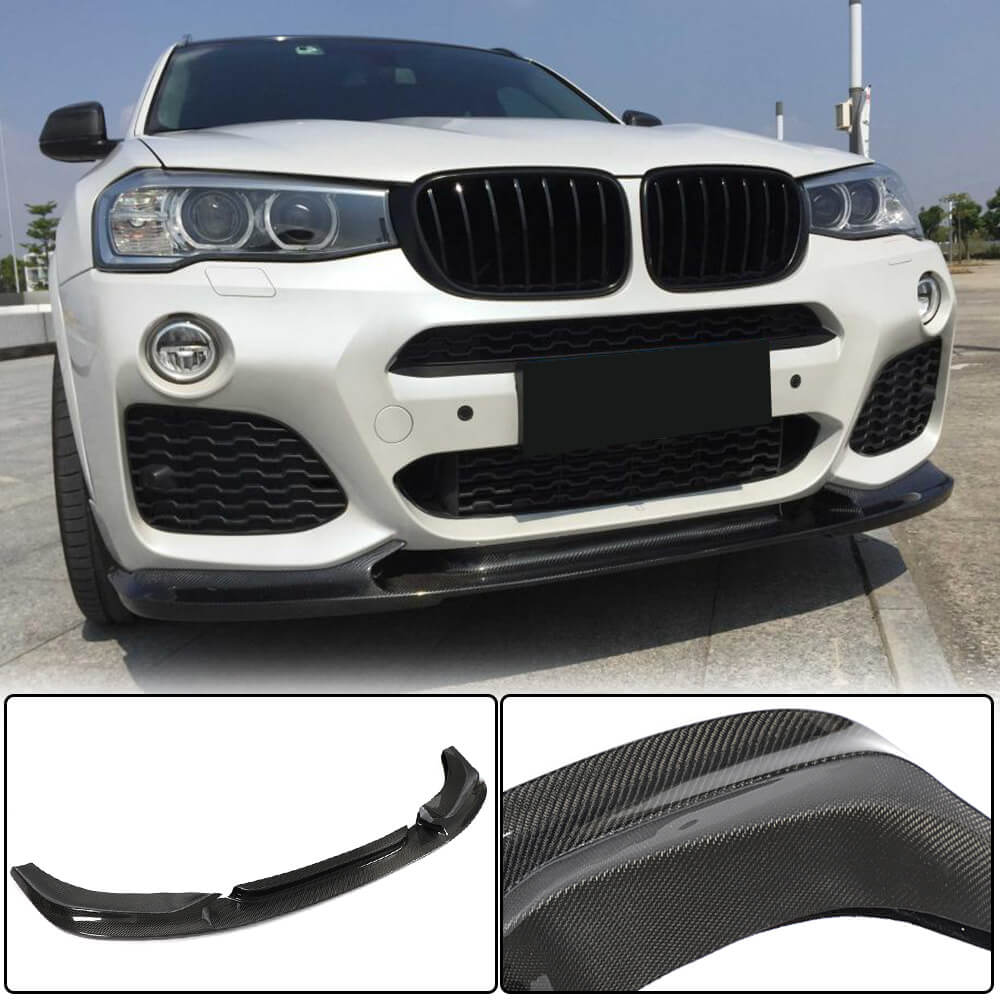 BMW X3 F25 X4 F26 M Sport Carbon Fiber Front Bumper Lip Spoiler – Ahacarbon