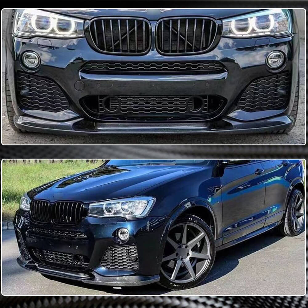 BMW X3 F25 X4 F26 M Sport Carbon Fiber Front Bumper Lip Spoiler – Ahacarbon