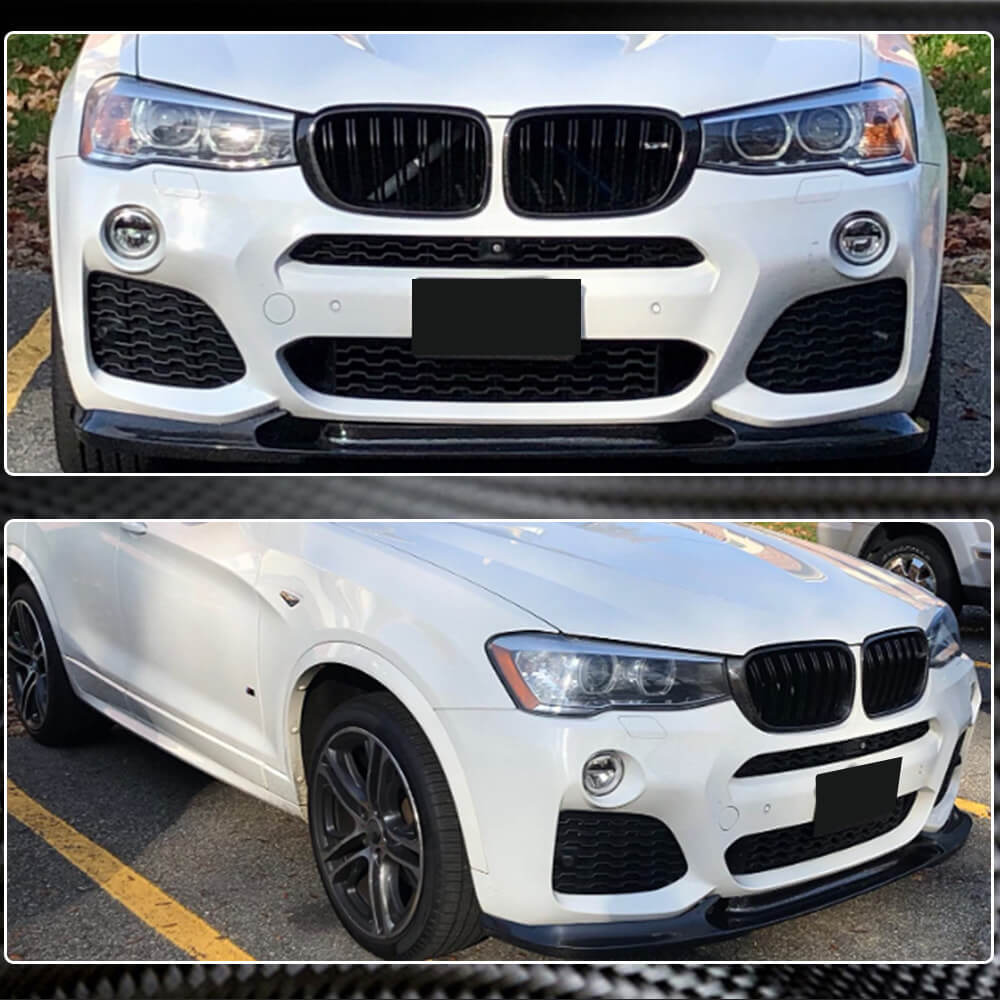 BMW X3 F25 X4 F26 M Sport Carbon Fiber Front Bumper Lip Spoiler – Ahacarbon