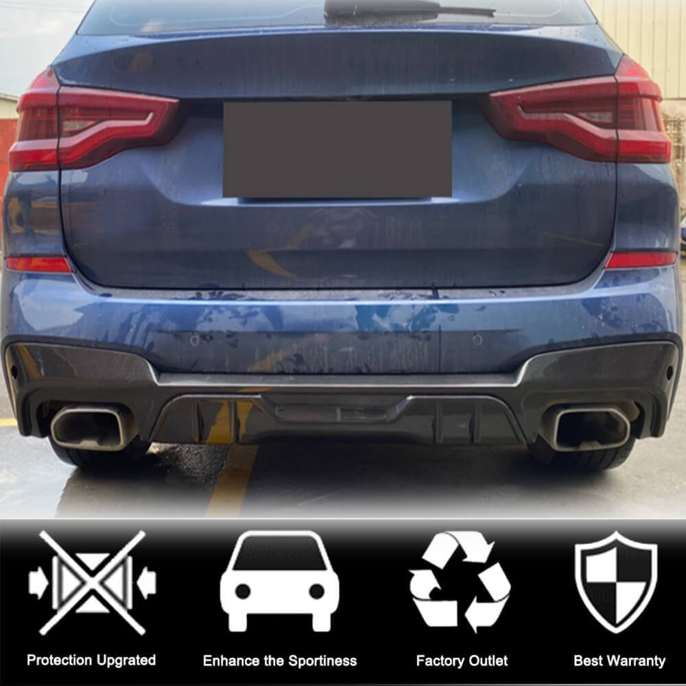 BMW X3 G01 M40i Carbon Fiber Rear Bumper Diffuser Lip | Exterior Mods ...