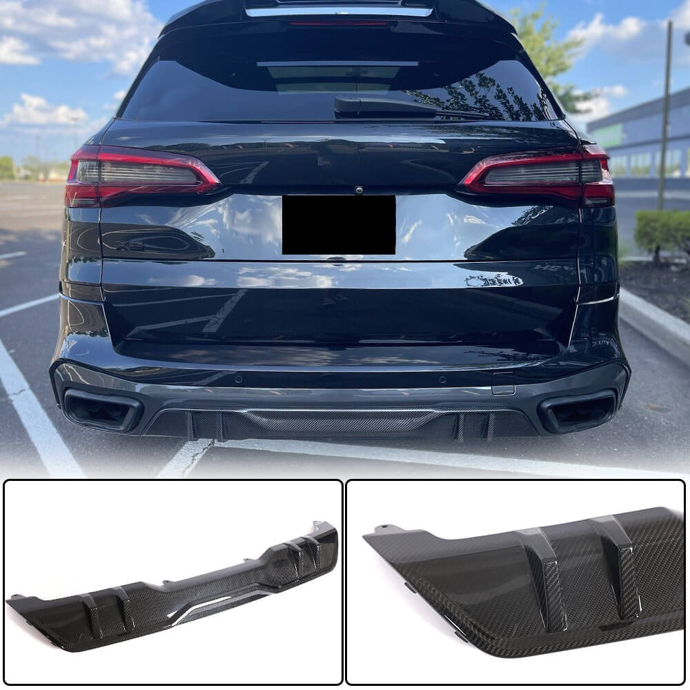 BMW X5 G05 M50d Carbon Fiber Rear Bumper Diffuser Lip | Exterior Mods