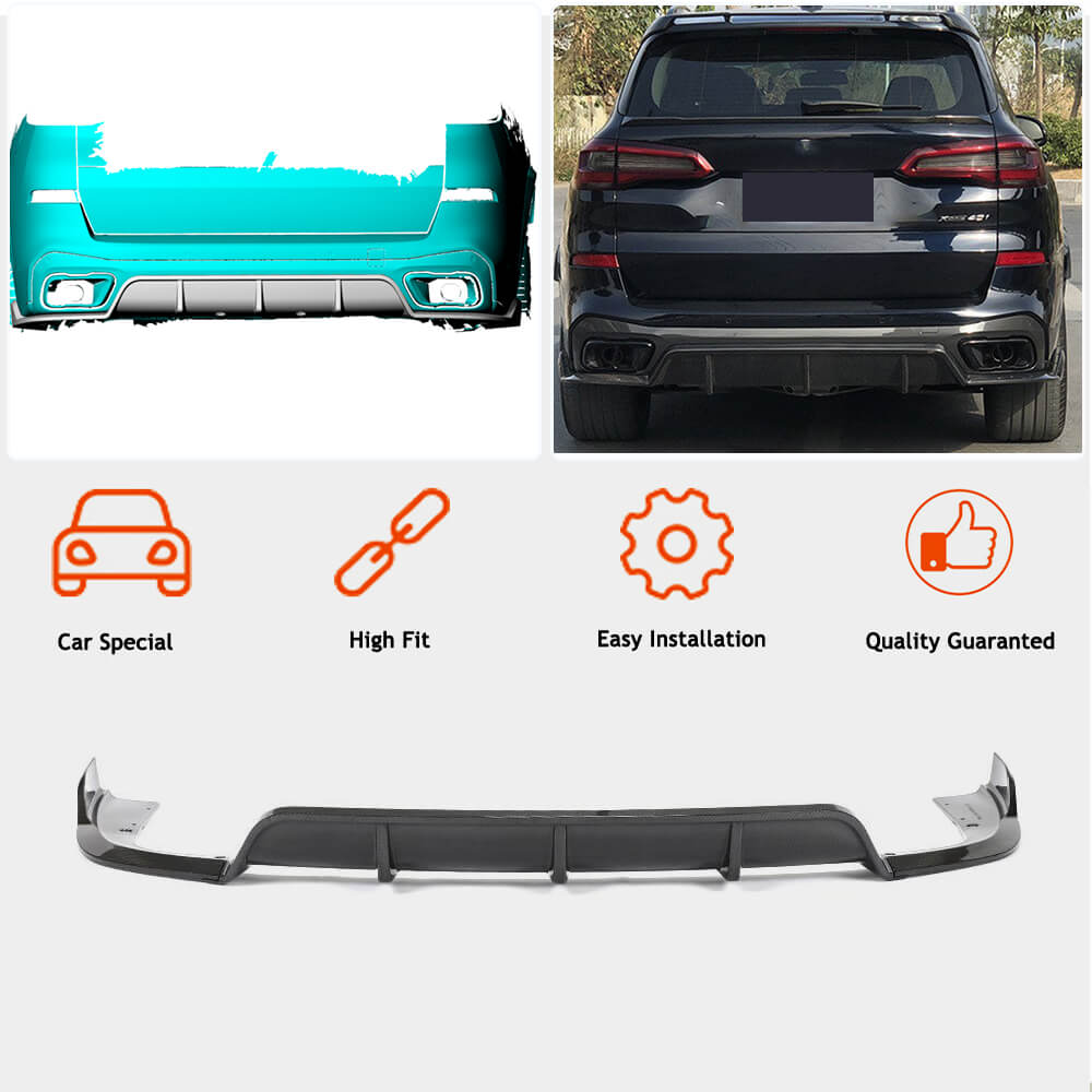 BMW X5 G05 xDrive40i xDrive50i Carbon Fiber Rear Bumper Diffuser Lip