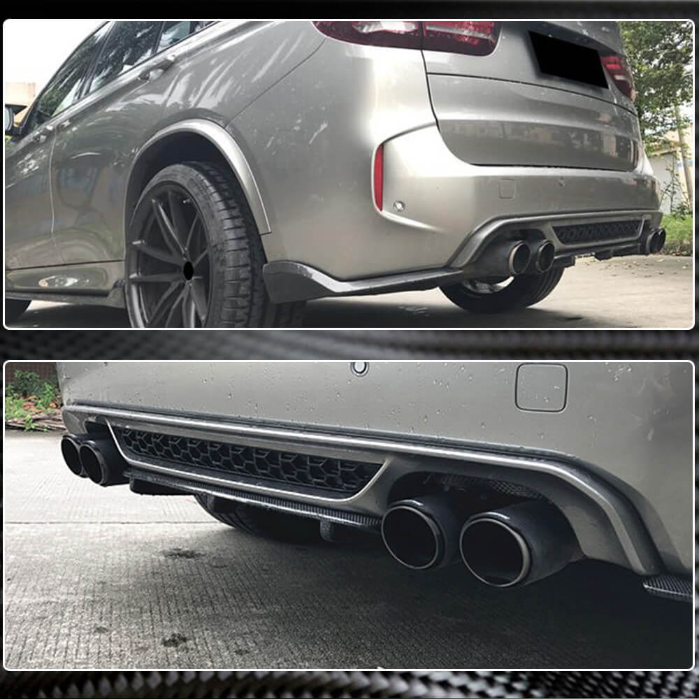 BMW F85 X5M F86 X6M Carbon Fiber/FRP Rear Bumper Diffuser Canard ...
