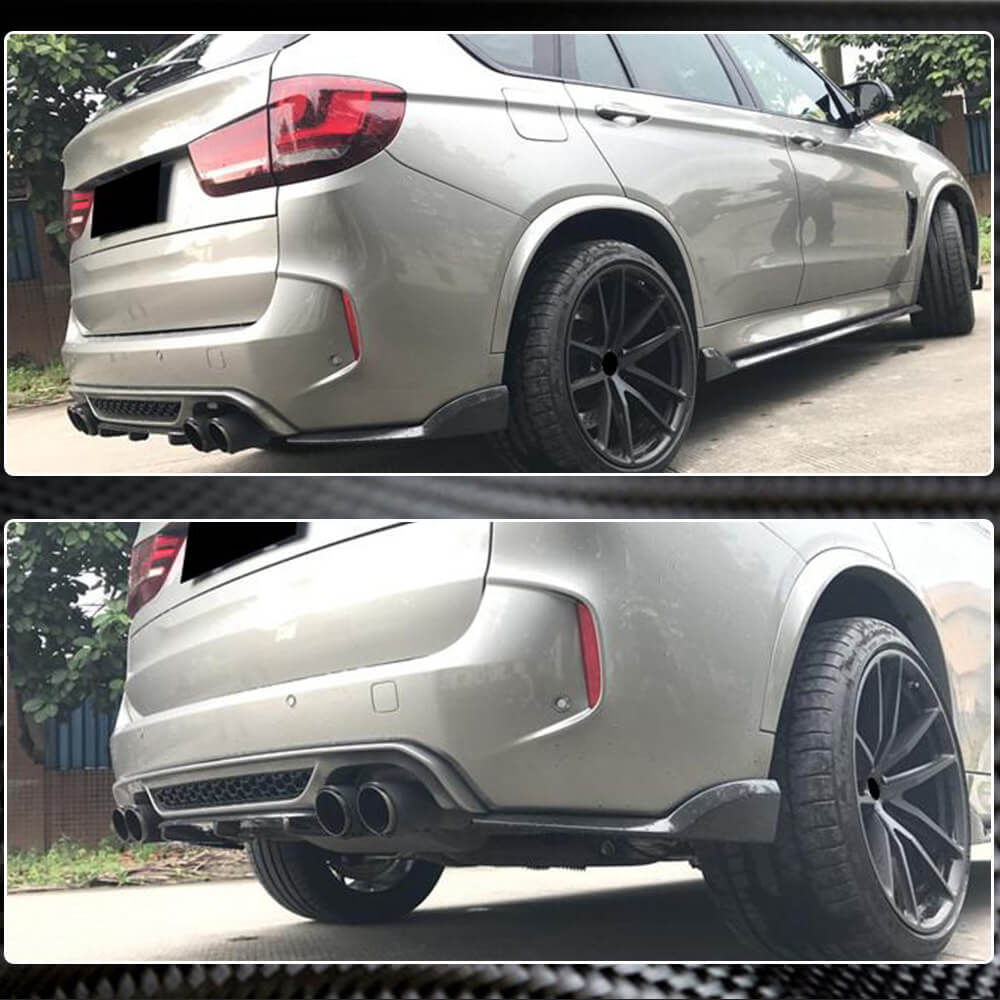 BMW F85 X5M F86 X6M Carbon Fiber/FRP Rear Bumper Diffuser Canard ...