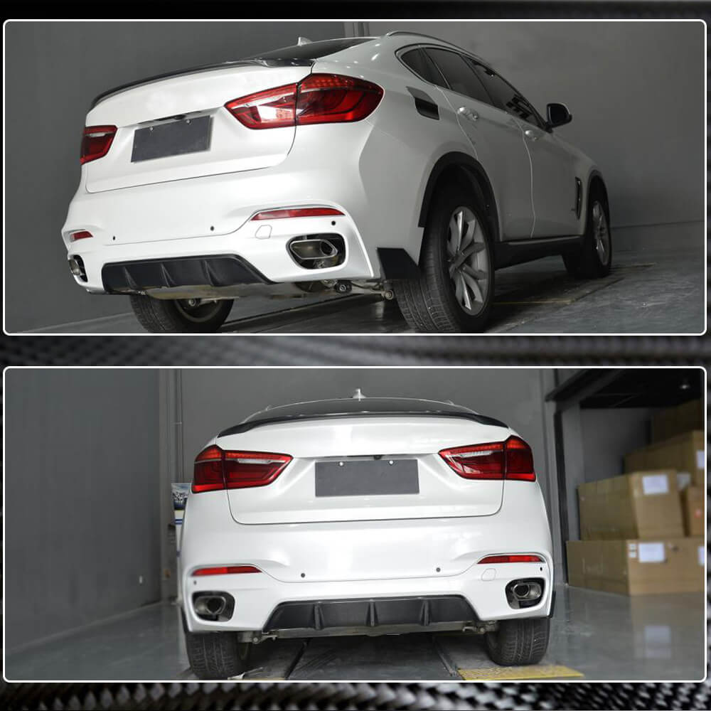 BMW X6 F16 M Sport Sport Utility 2015-2019 Rear Bumper Diffuser Carbon ...