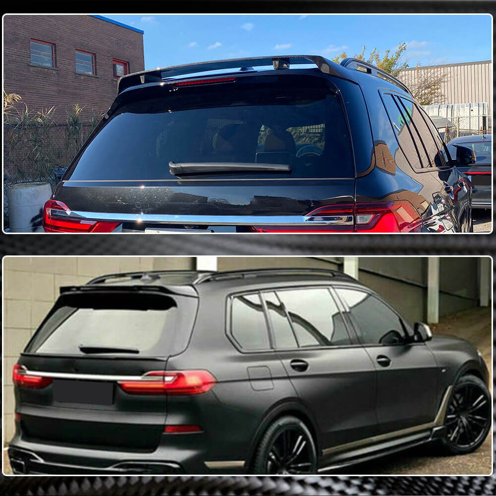 BMW X7 G07 M50i Carbon Fiber Rear Roof Spoiler & Window Wing Lip ...