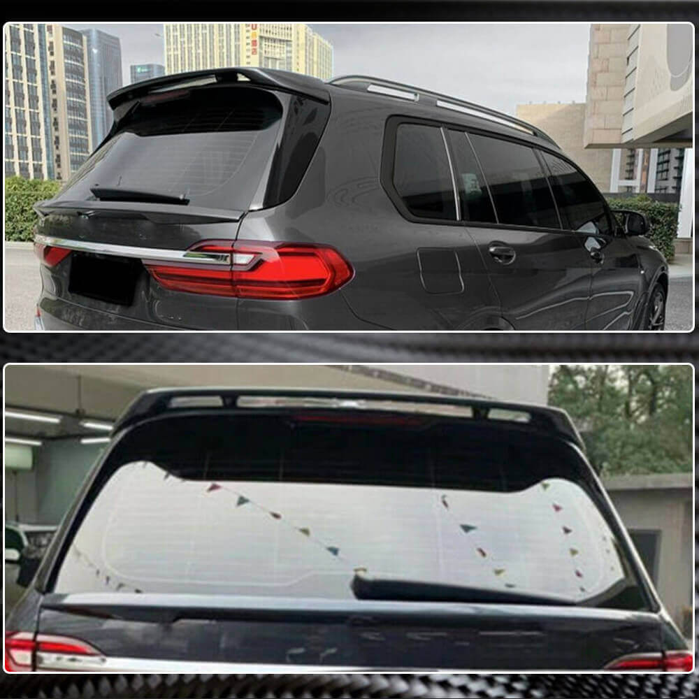 BMW X7 G07 M50i Carbon Fiber Rear Roof Spoiler & Window Wing Lip ...