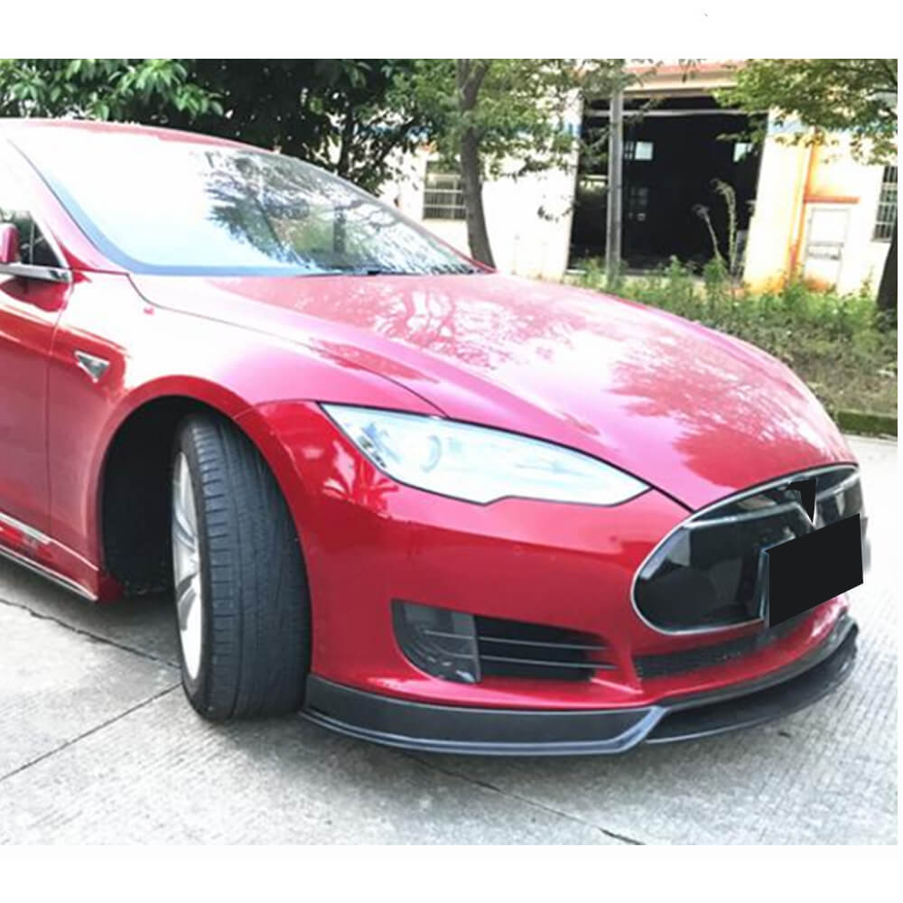 Tesla Model S Carbon Fiber Front Bumper Lip | Custom, Top Fit