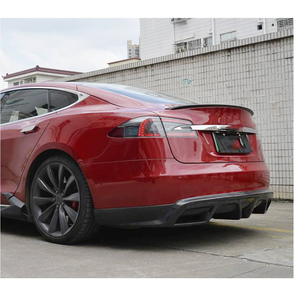 Top Carbon Fiber Tesla Model S Rear Diffuser | Custom Tesla Body Kit ...