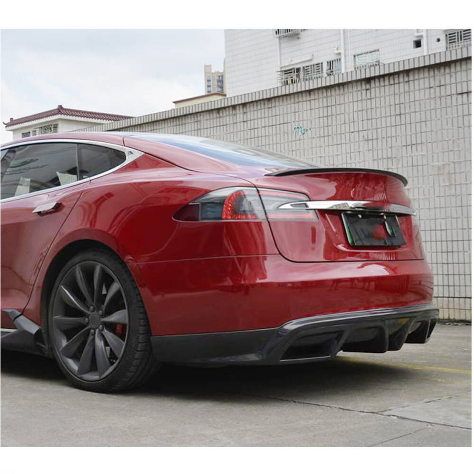 Top Carbon Fiber Tesla Model S Rear Diffuser | Custom Tesla Body Kit ...