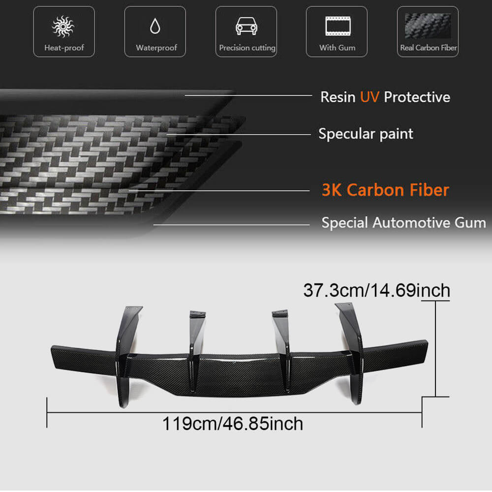 Chevrolet Corvette C8 Stingray Carbon Fiber Rear Bumper Diffuser ...