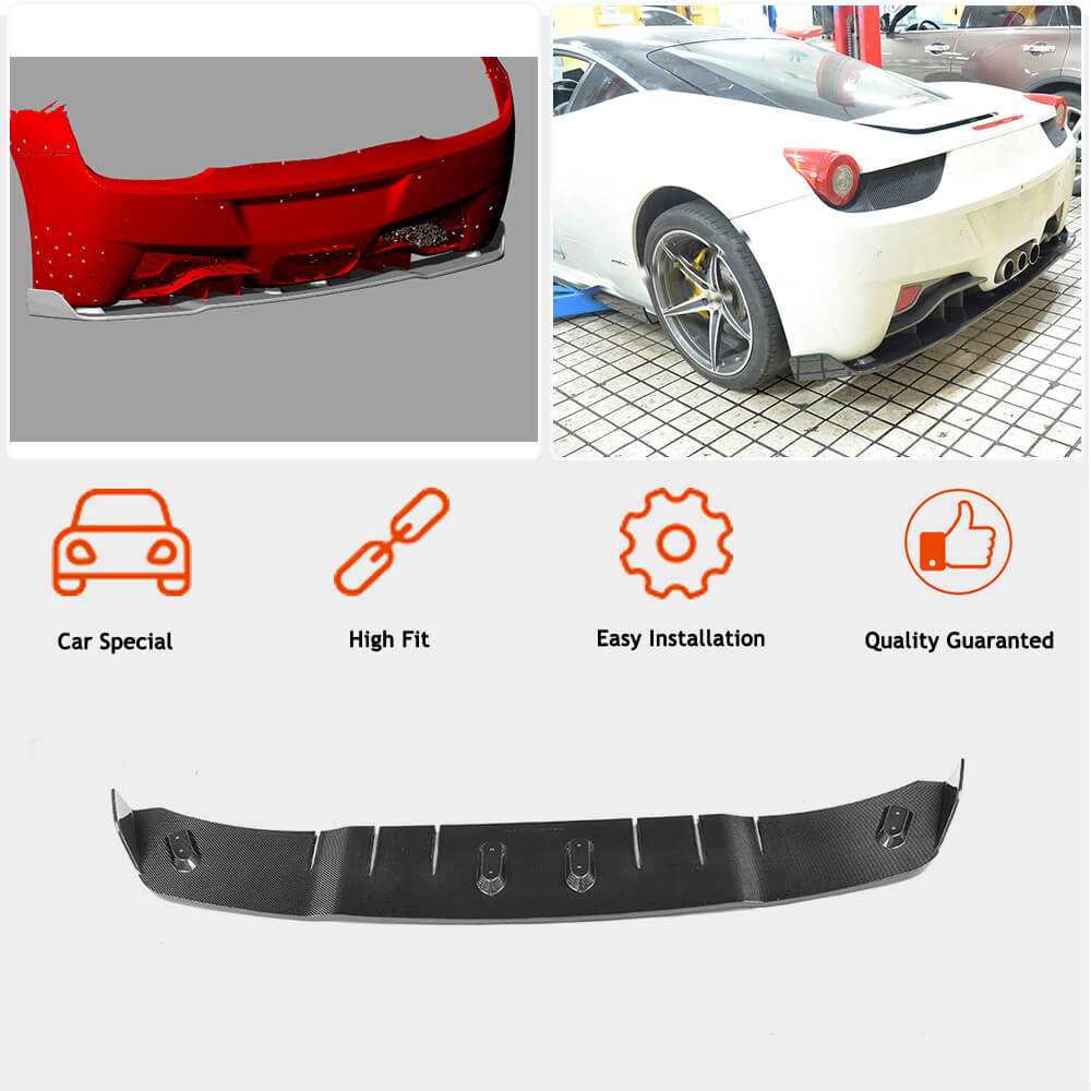 Ferrari 458 Italia Spider 2011-2013 Rear Bumper Diffuser Carbon Fiber ...