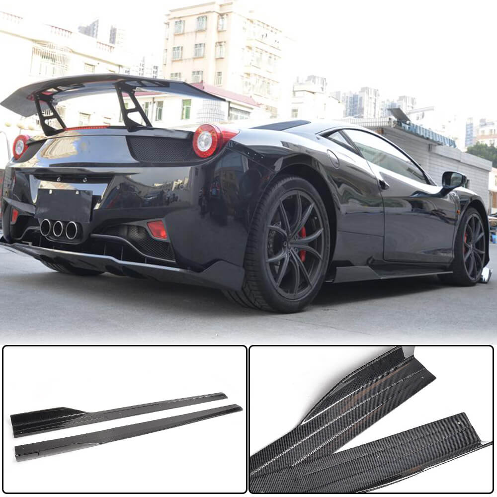 Ferrari 458 Italia/Spider Real Carbon Fiber Side Skirts Extension Lip
