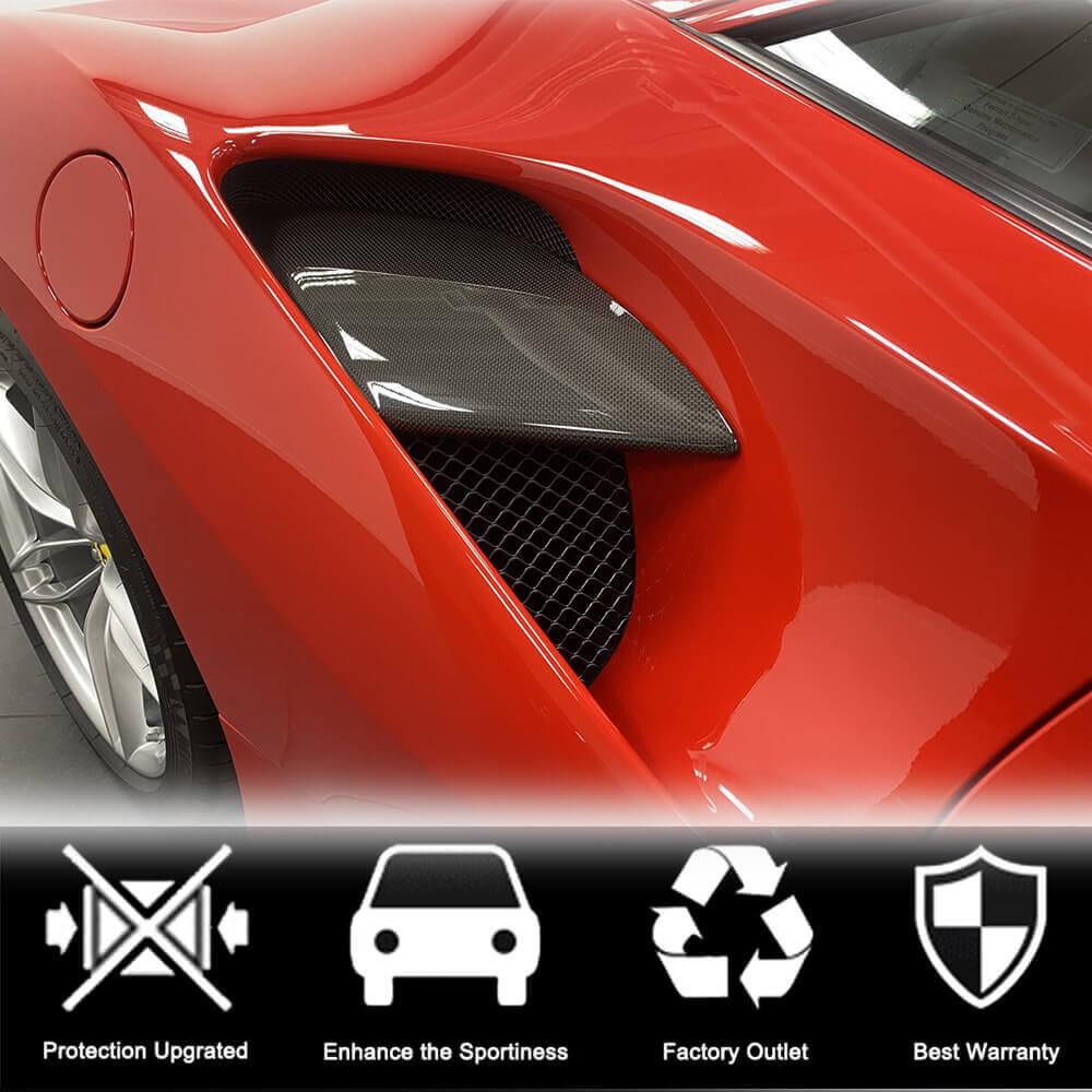 Ferrari 488 Dry Carbon Fiber Side Air Intake Scoop Vent | Exterior Mods