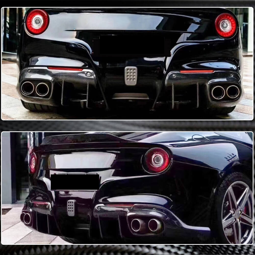 Ferrari F12 Berlinetta Carbon Fiber Rear Diffuser Lip Bumper Splitter ...