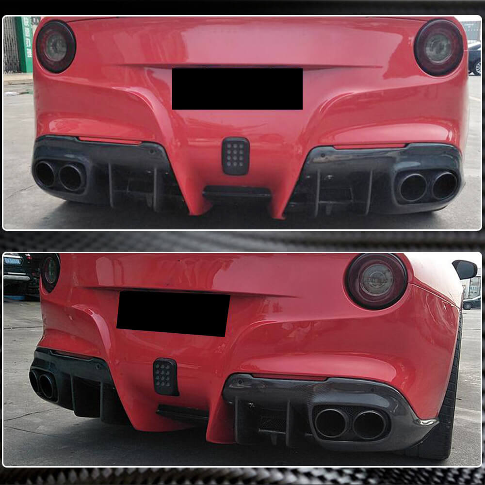 Ferrari F12 Berlinetta Carbon Fiber Rear Diffuser Lip Bumper Splitter ...