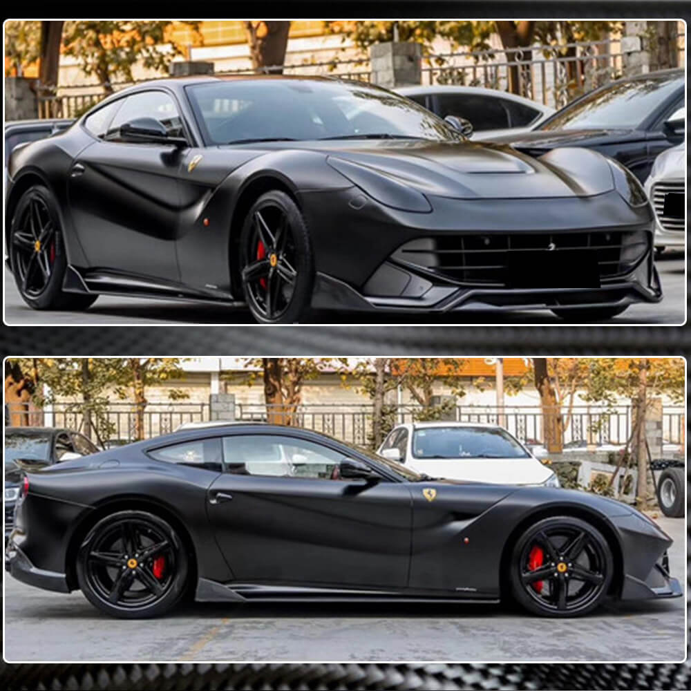 Ferrari F12 Berlinetta Carbon Fiber Side Skirts Extension Lip Splitter