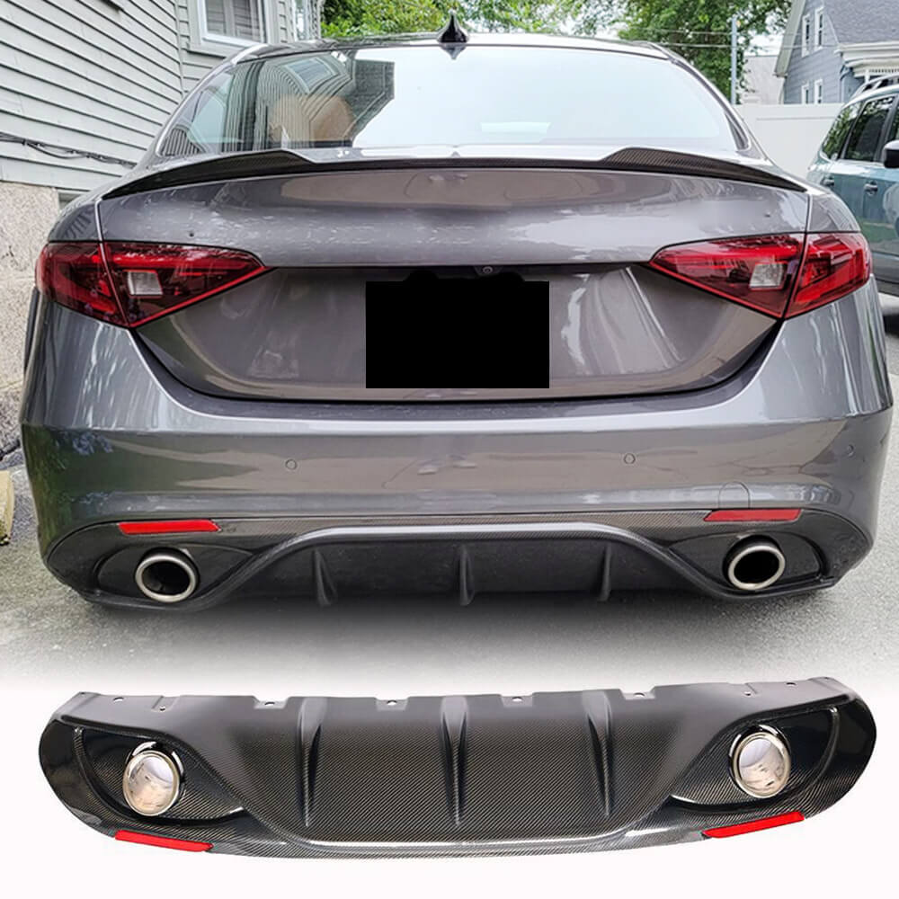 Alfa Romeo Giulia Carbon Fiber Rear Bumper Diffuser | Exterior ...